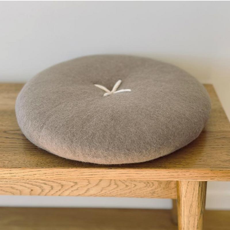 Sheepish Design NZ Wool Cross Cushion Fawn (40cm) - Round Cushions NZ ...