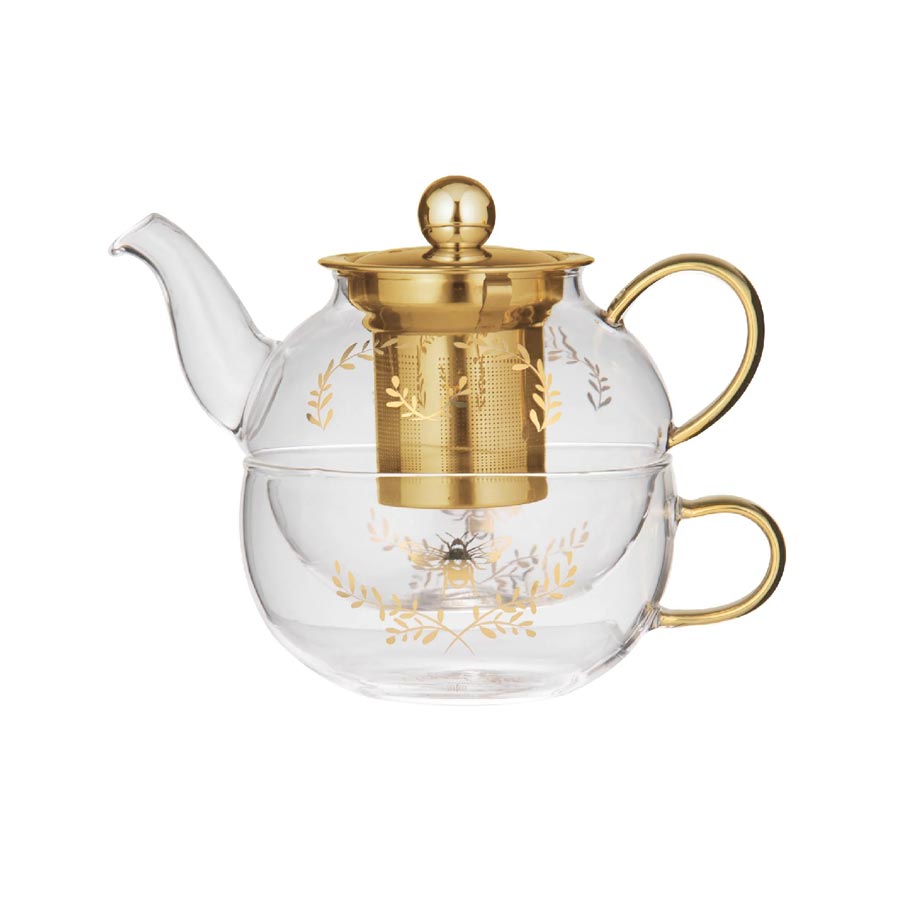 Ashdene Elegant Bee Tea For One Teapot - Small Glass Teapot Gifts NZ ...