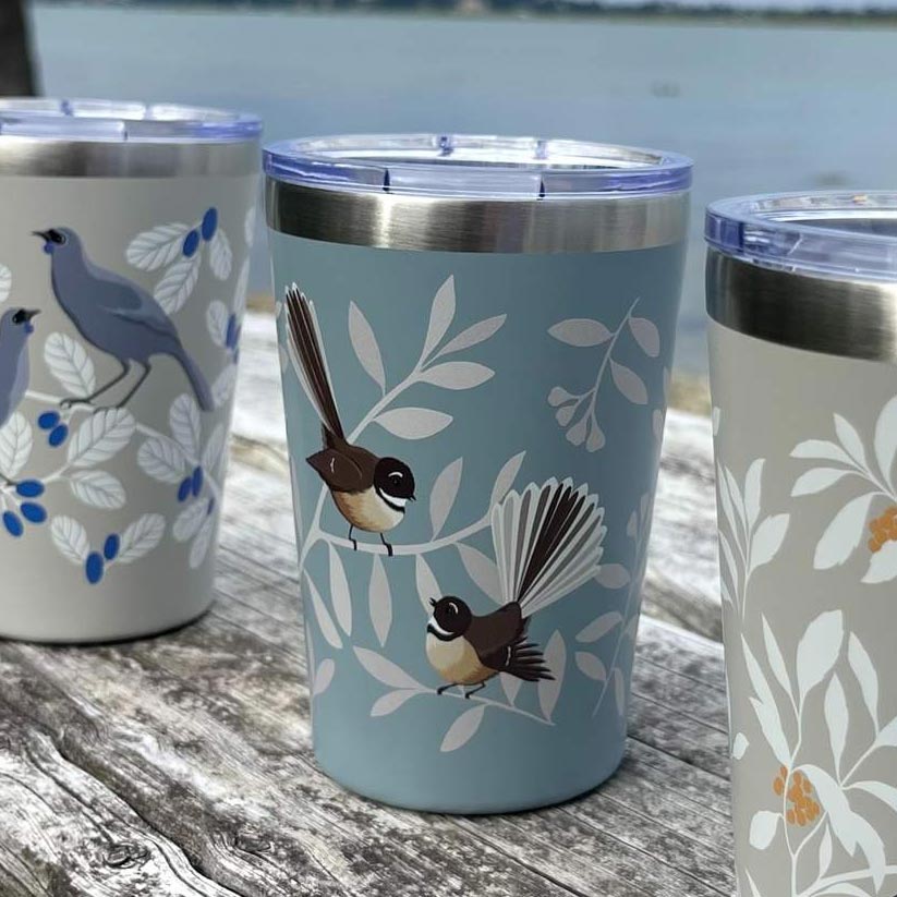 Hansby Design Stainless Steel Travel Coffee Cup - Fantail - Reusable ...