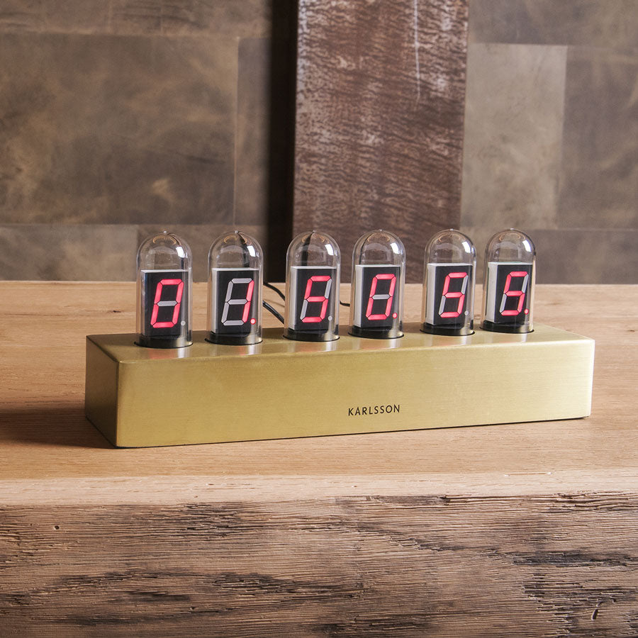 Karlsson Cathode Clock - Gold - Karlsson Table Clocks - Industrial ...