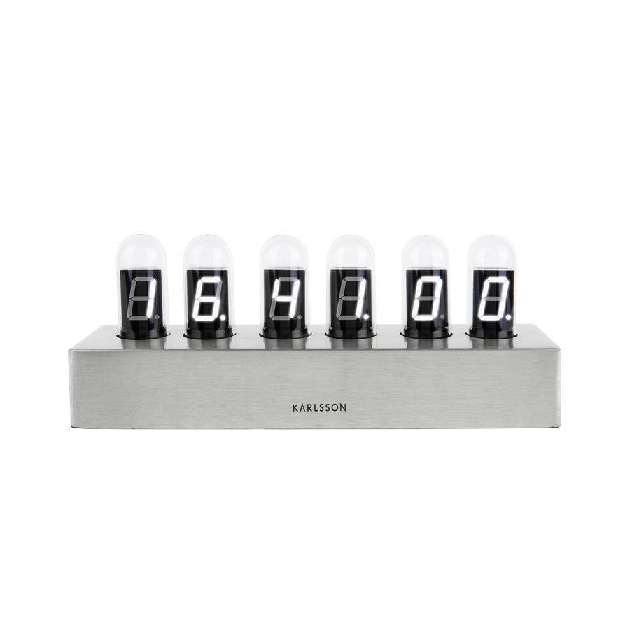 Karlsson Cathode Clock - Steel - Karlsson Table Clocks - Industrial ...