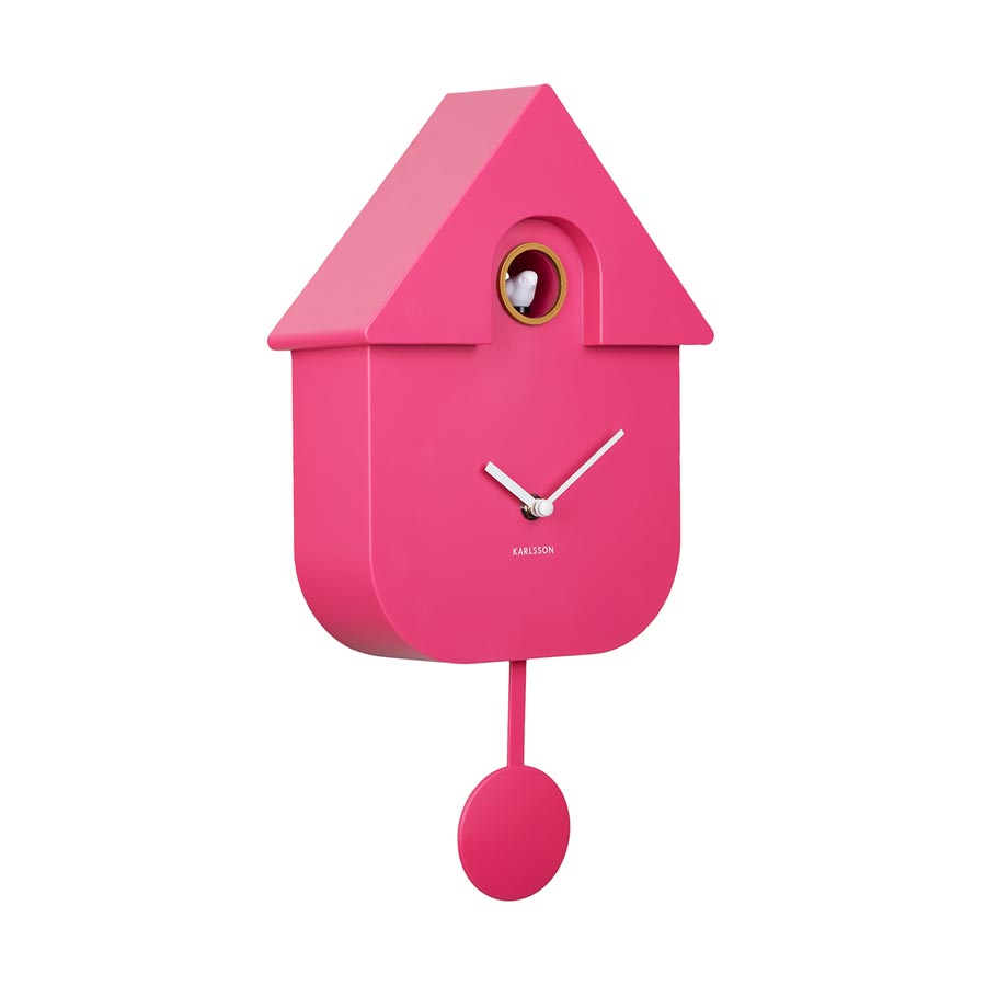 Karlsson Modern Cuckoo Wall Clock Bright Pink (41cm) - Karlsson Wall ...