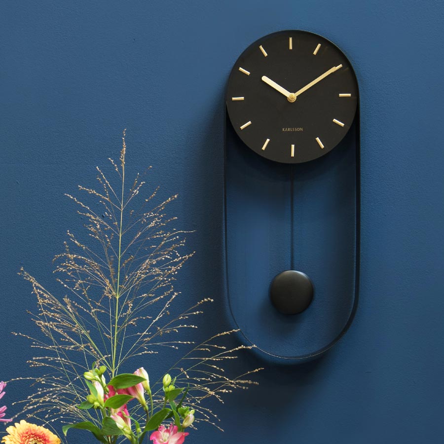 Karlsson Charm Pendulum Wall Clock - Black (50cm) - Pendulum Clock NZ ...