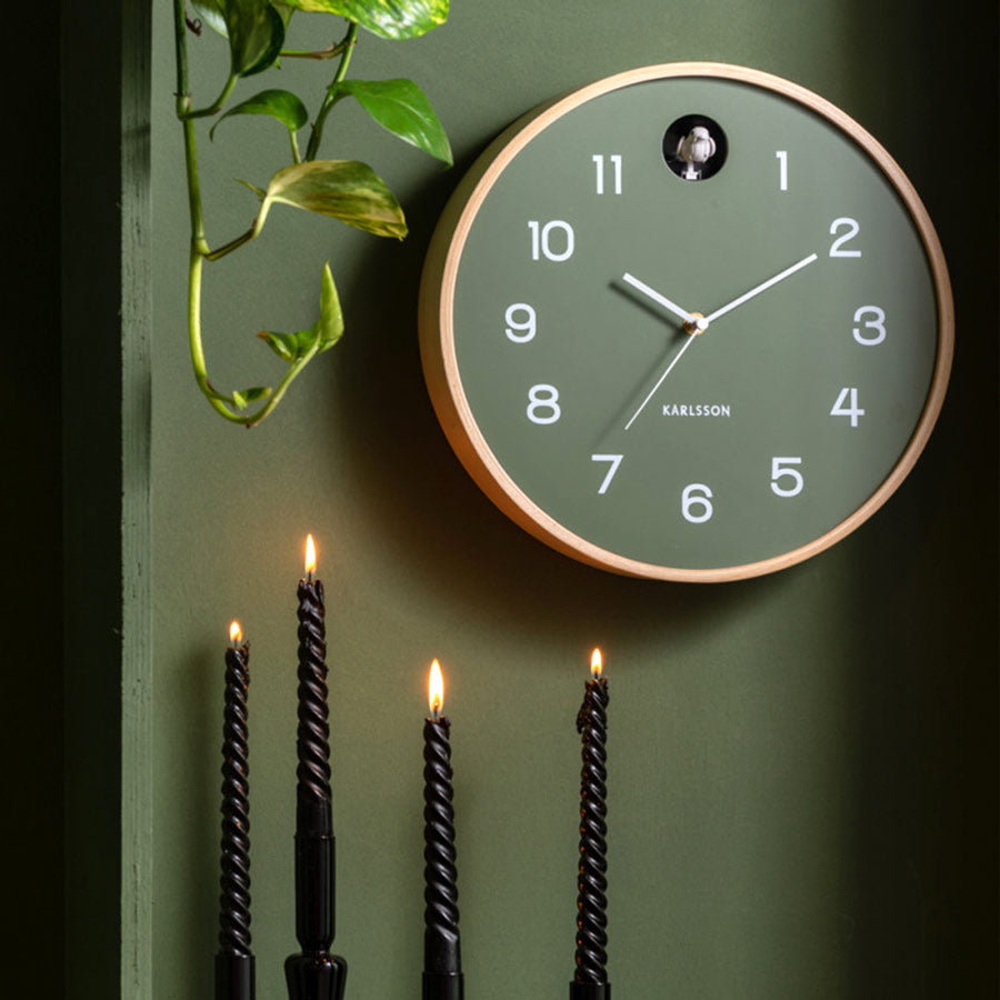 Karlsson Natural Cuckoo Wall Clock - Jungle Green (31.5cm) - Cuckoo ...