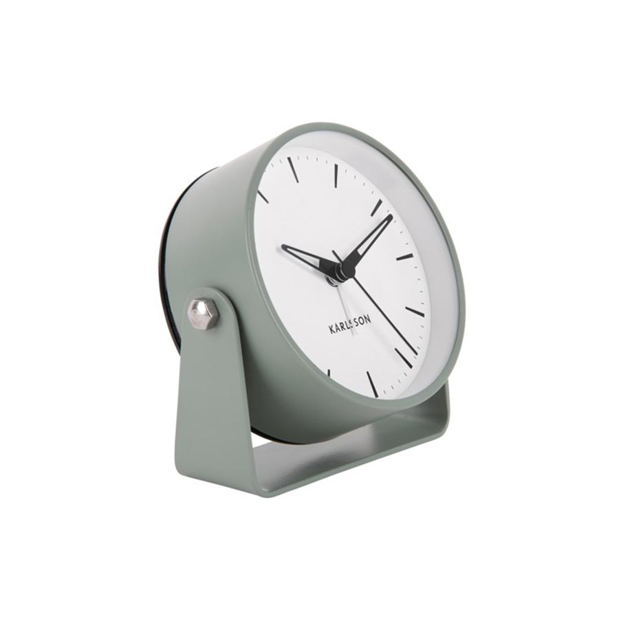 Karlsson Calm Alarm Clock (9.5cm) - Grayed Jade - Silent Bedside Alarm ...