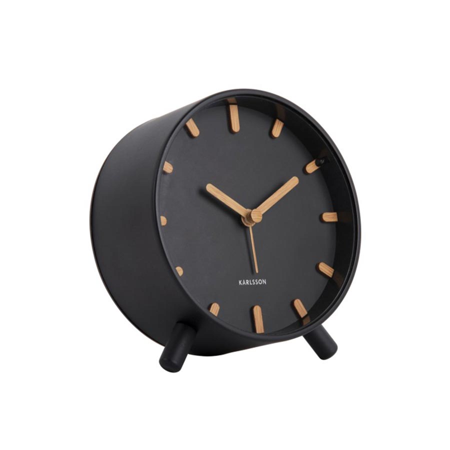 Karlsson Grace Alarm Clock with Light - Black - Karlsson Alarm Clocks ...