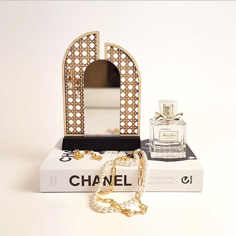 Crystal Ashley Rattan Earring Stand with Mirror - Jewellery Storage NZ ...