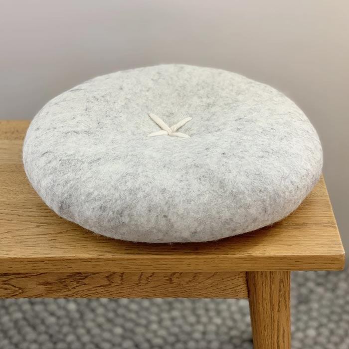Sheepish Design NZ Wool Cross Cushion Grey Marle (40cm) - Round ...