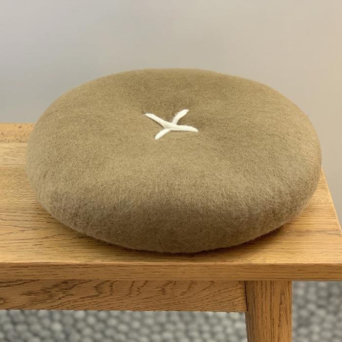 Sheepish Design NZ Wool Cross Cushion Olive (40cm) - Round Cushions NZ ...