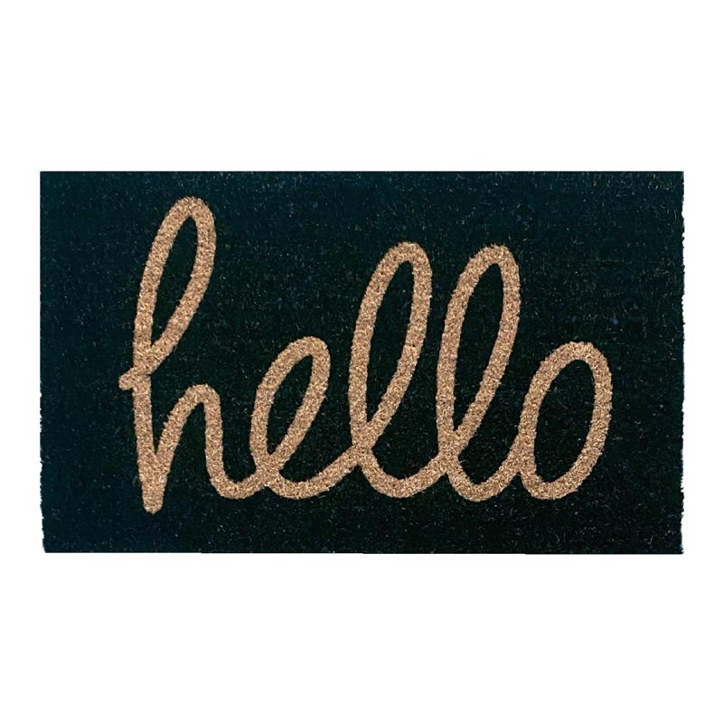 HRB Homeware Black Hello Doormat - Black Doormats NZ | KOOP | — Koop